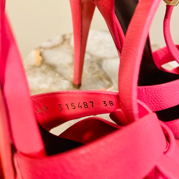 Yves Saint Laurent | Shoes | 90 Ysl Tribute 20 Leather Pink Platform ...
